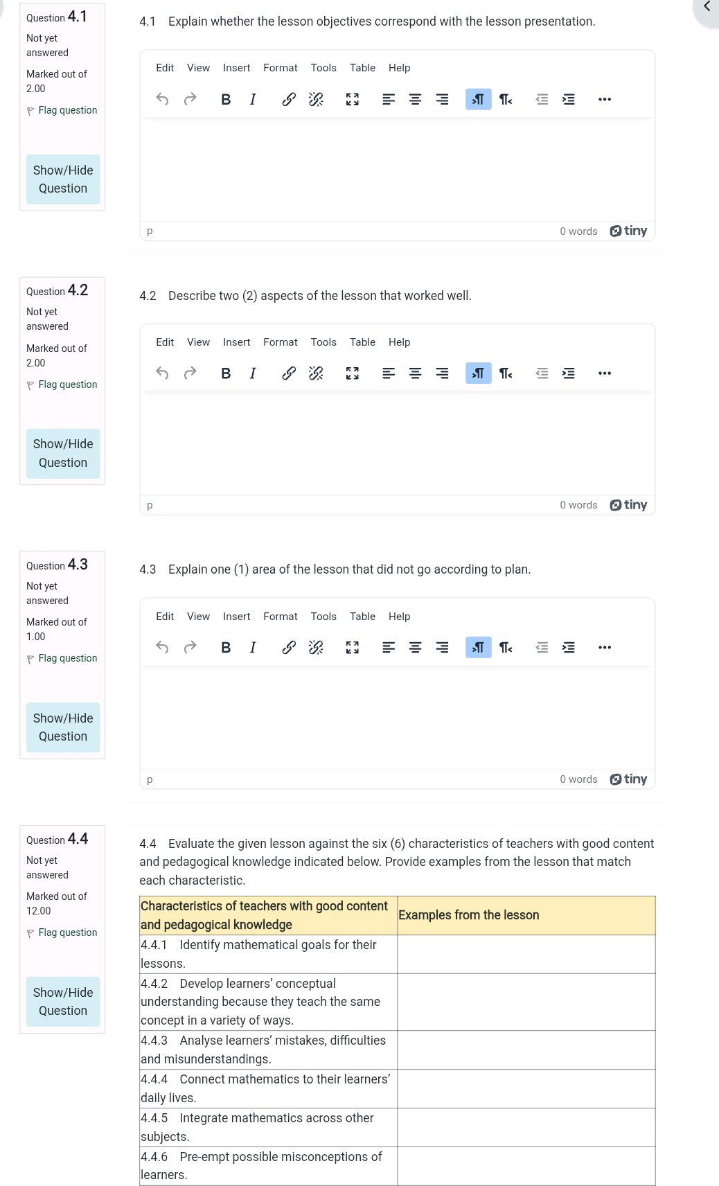 4.1 Explain whether the lesson objectives | StudyX