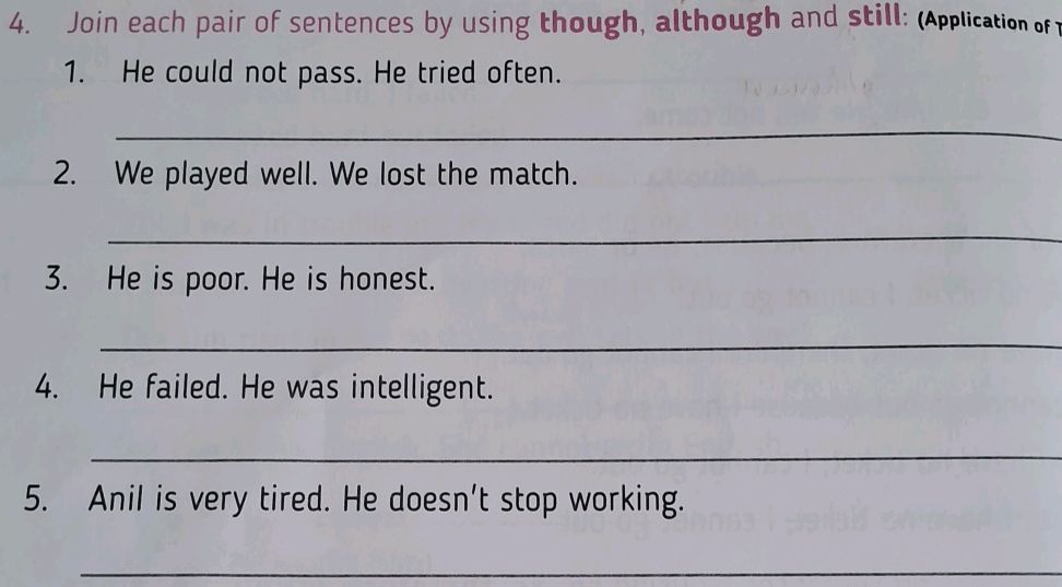 4. Join each pair of sentences by using | StudyX