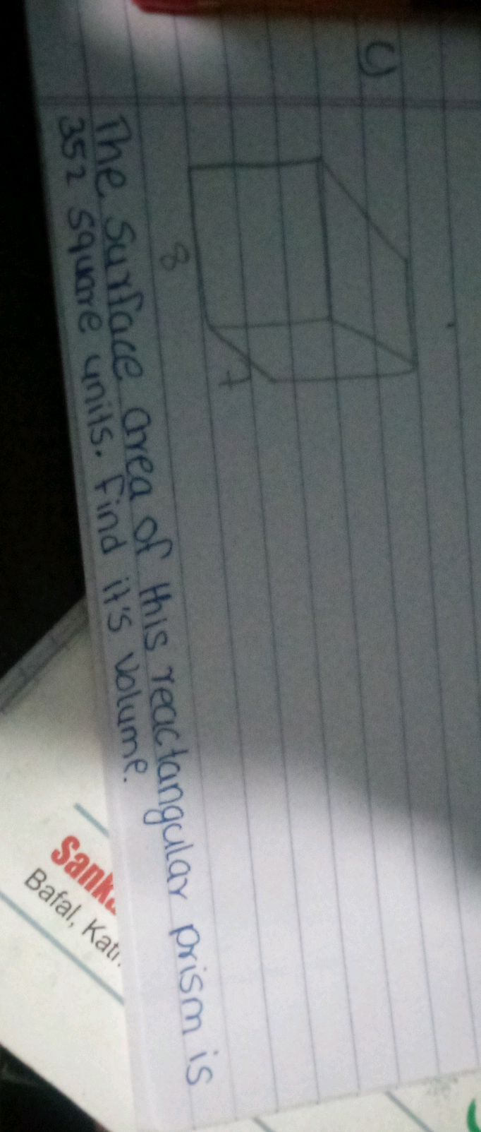 The surface area of this rectangular prism | StudyX