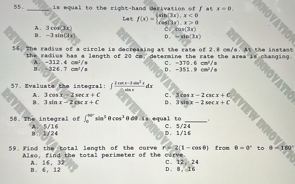 55. is equal to the right-hand derivation of | StudyX