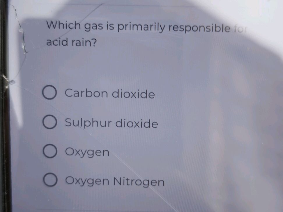 Which gas is primarily responsible for acid