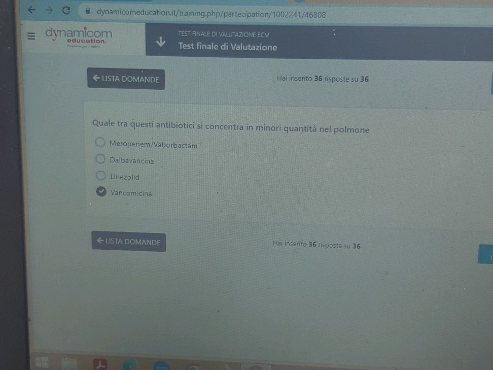 Quale tra questi antibiotici si concentra in | StudyX