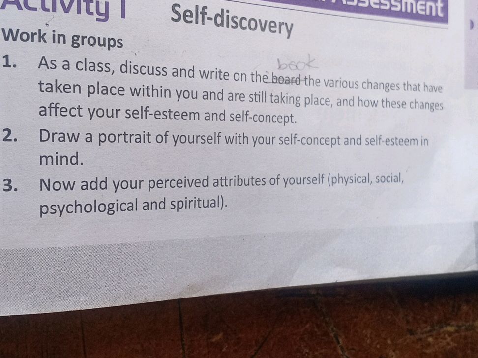 1. As a class, discuss and write on the | StudyX