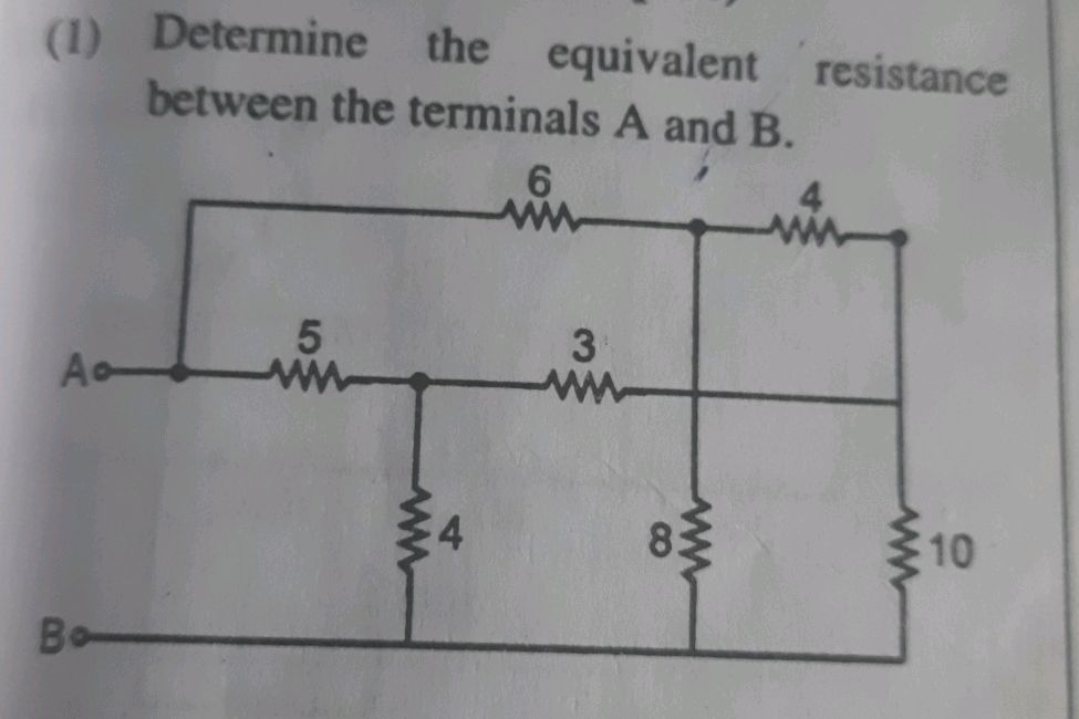(1) Determine the equivalent resistance | StudyX