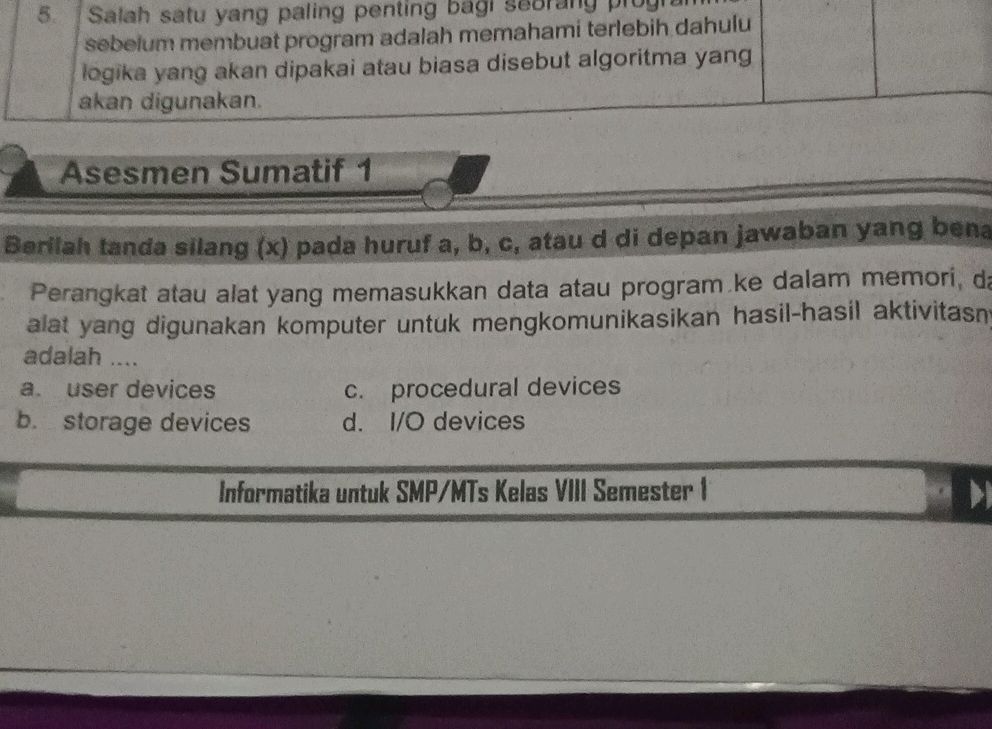Perangkat atau alat yang memasukkan data | StudyX