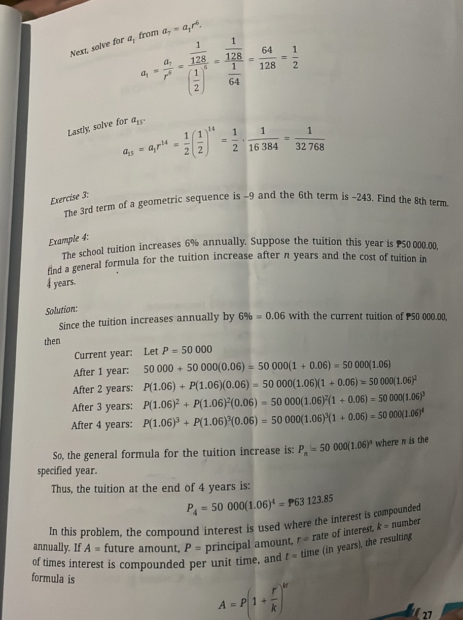 Exercise 3: The 3rd term of a geometric