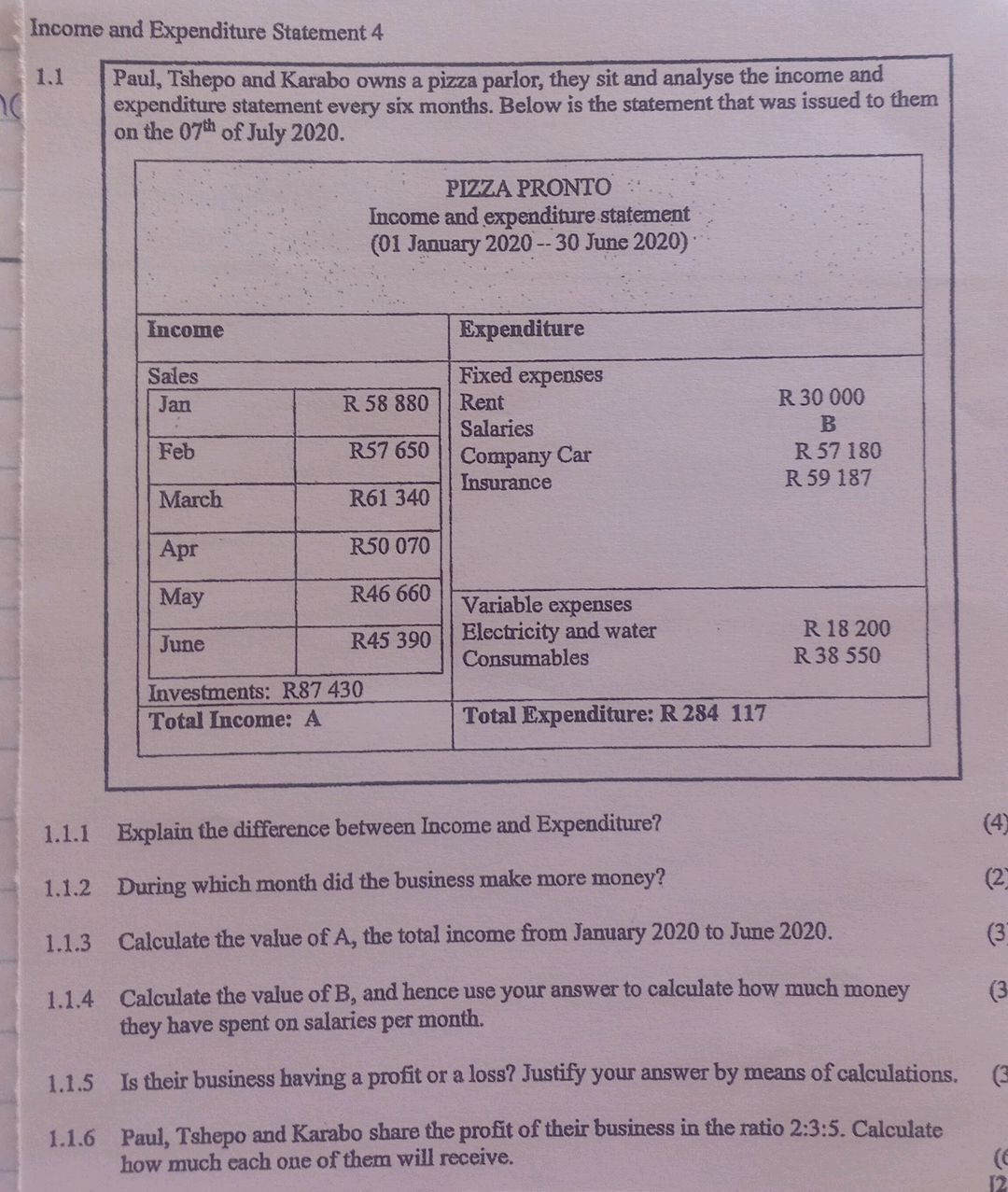 1. 1 Explain the difference between Income | StudyX