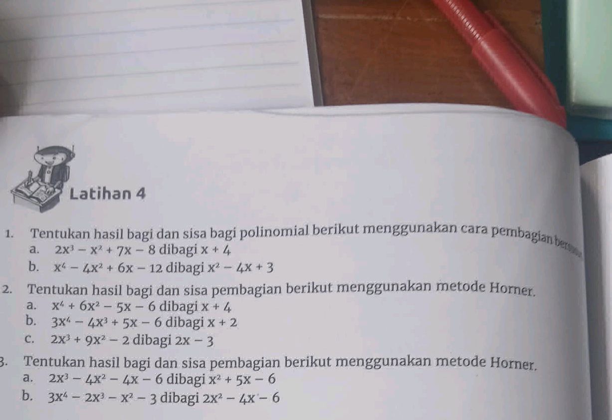 1. Tentukan hasil bagi dan sisa bagi | StudyX