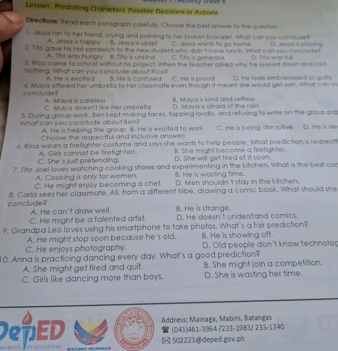 Directions: Read each paragraph carefully. | StudyX