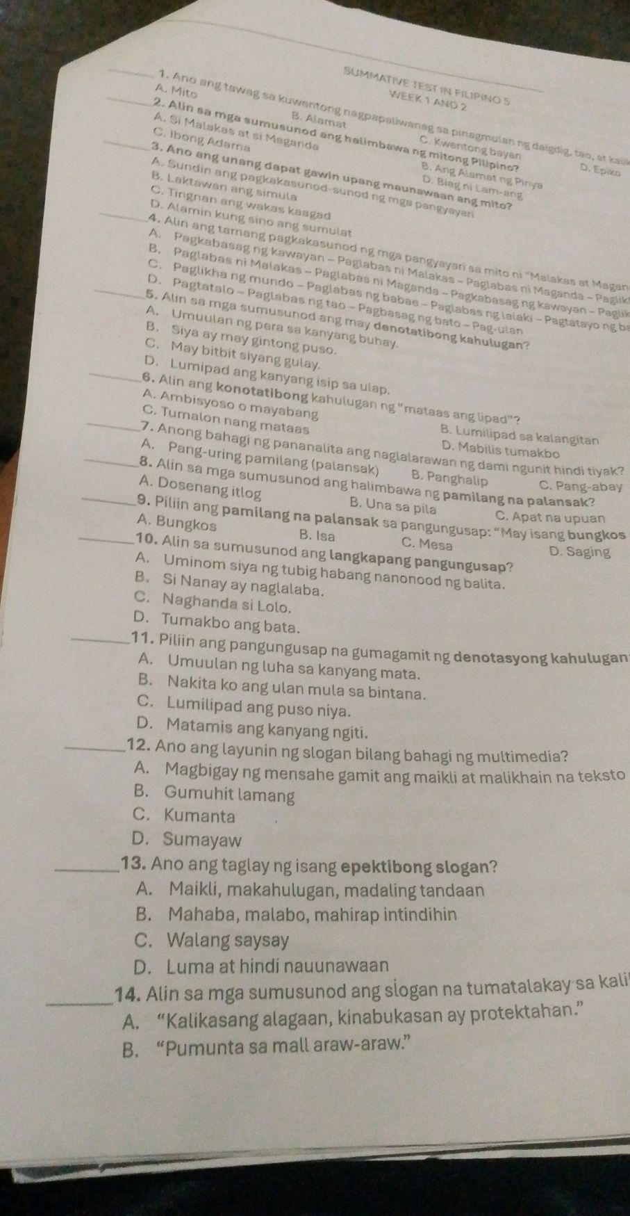 1. Ano ang tawag sa kuwentong nagpapaliwanag | StudyX