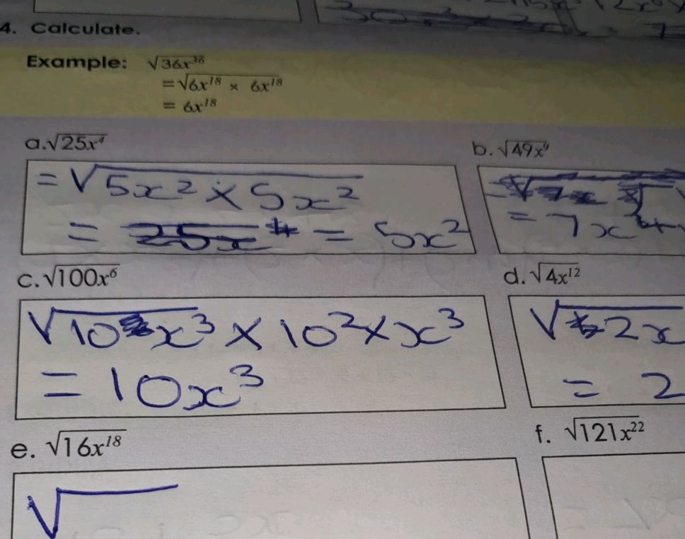 4. Calculate. Example: $ {36x^{36}}$ $= | StudyX