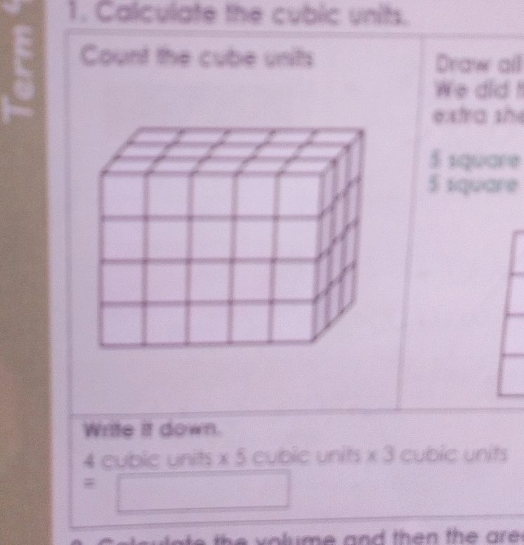 1. Calculate the cubic units. Count the | StudyX
