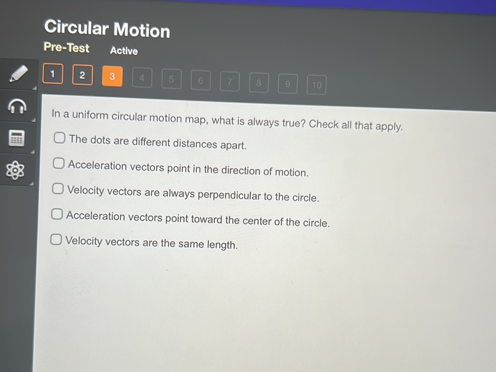 In a uniform circular motion map, what is | StudyX