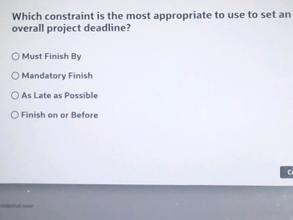 Which constraint is the most appropriate to | StudyX