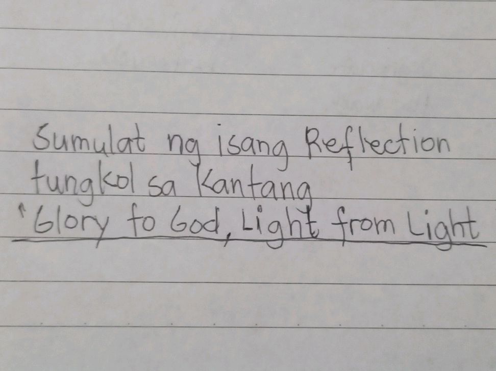 Sumulat ng isang Reflection tungkol sa | StudyX