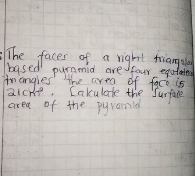 The faces of a right triangular based