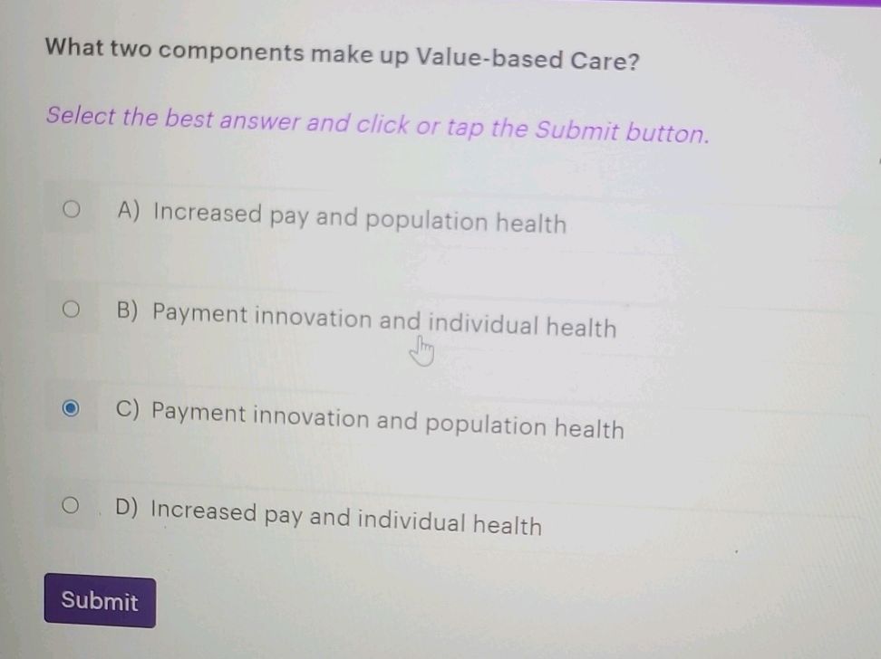 What two components make up Value-based | StudyX