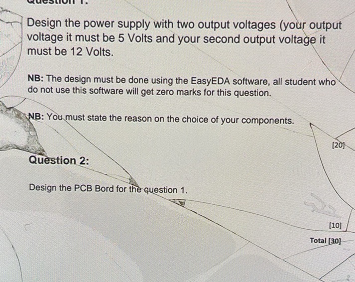 Question 1: Design the power supply with two | StudyX