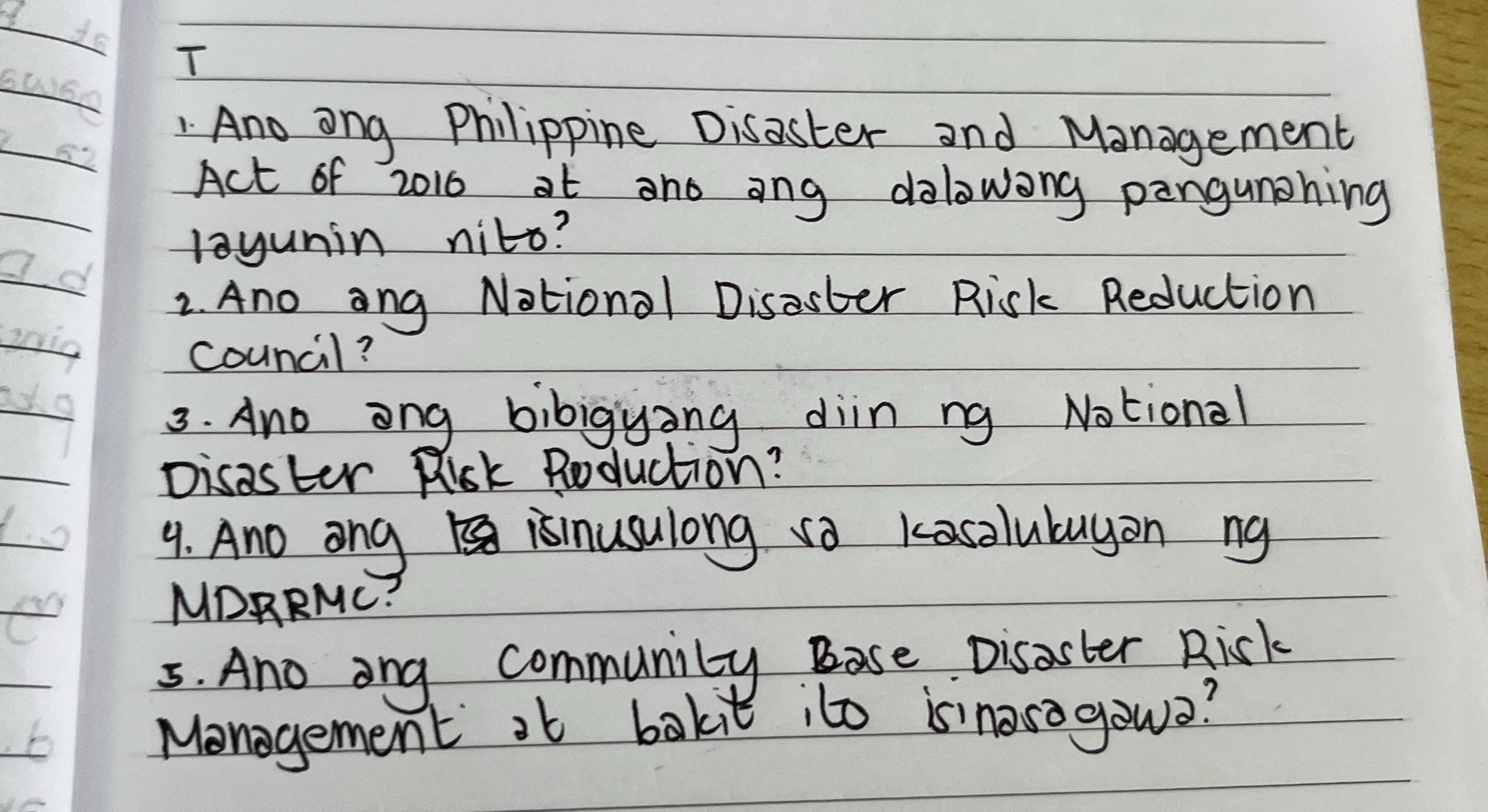 1. Ano ang Philippine Disaster and | StudyX