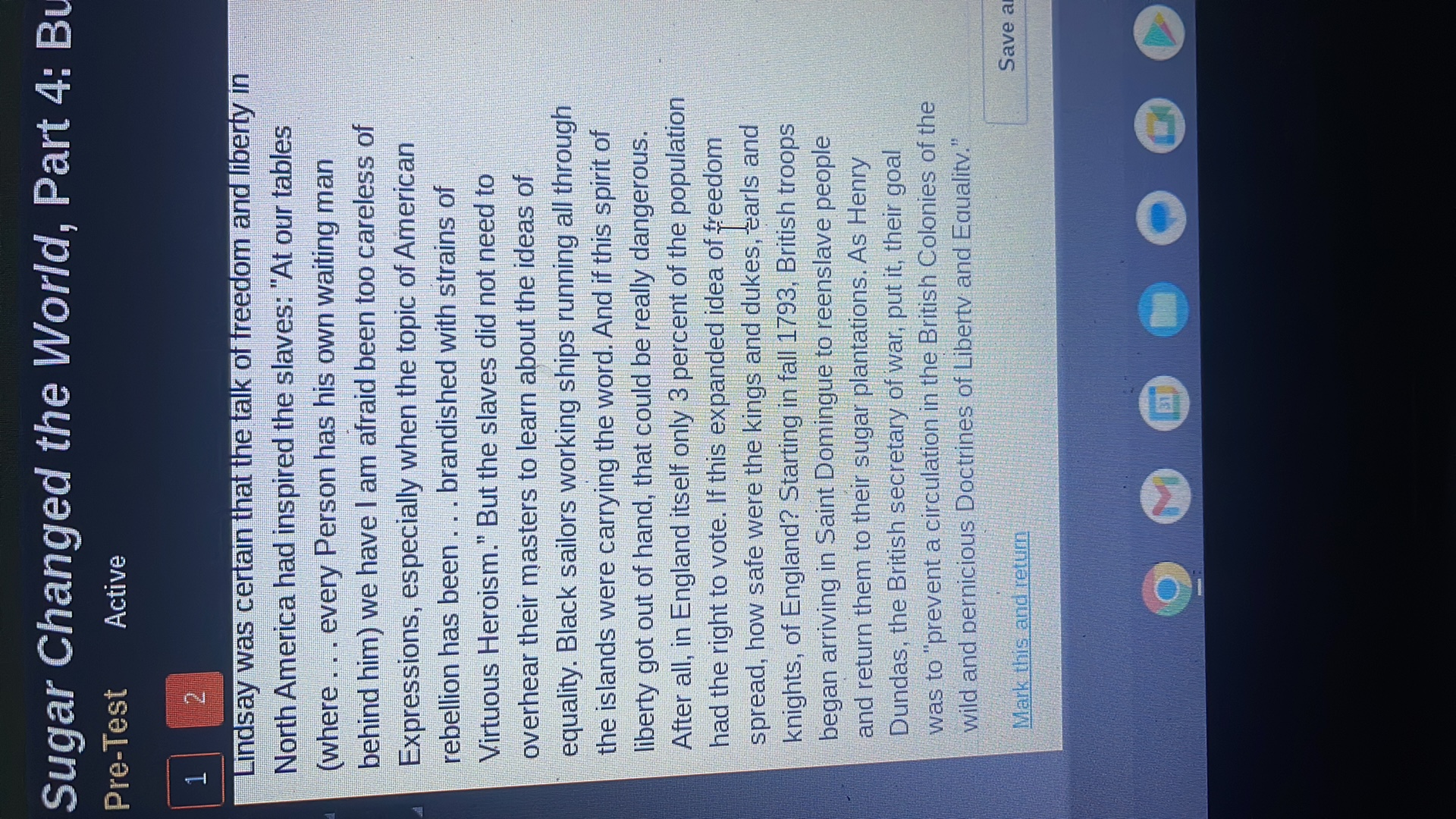 Read the passage from Sugar Changed the | StudyX