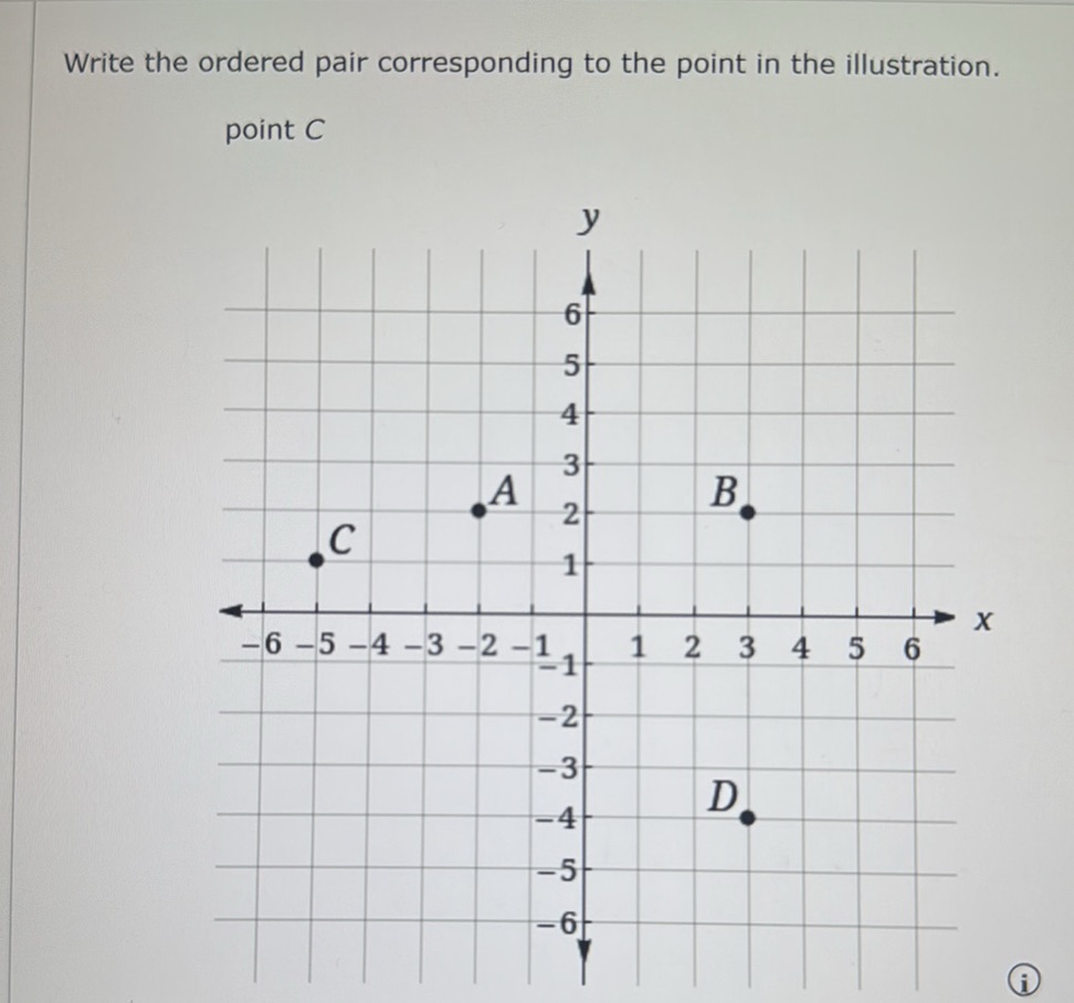 Write the ordered pair corresponding to the | StudyX