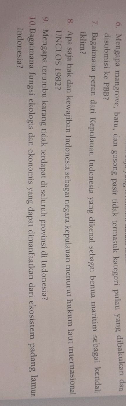 6. Mengapa mangrove, batu, dan gosong pasir | StudyX