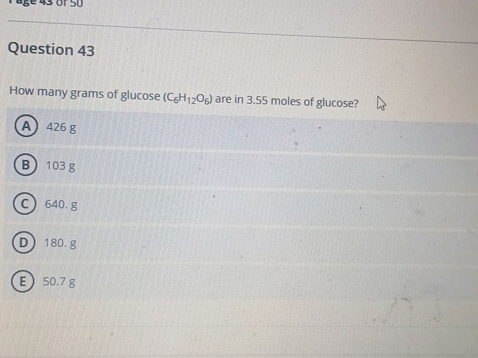 How many grams of glucose (C6H12O6) are in | StudyX