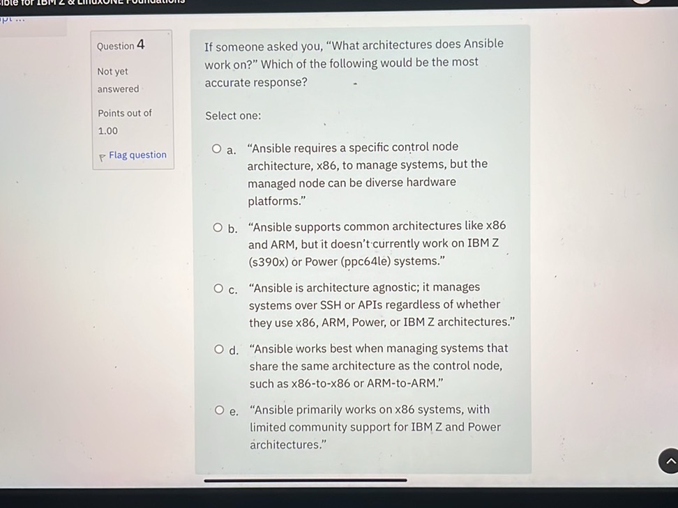 If someone asked you, "What architectures | StudyX