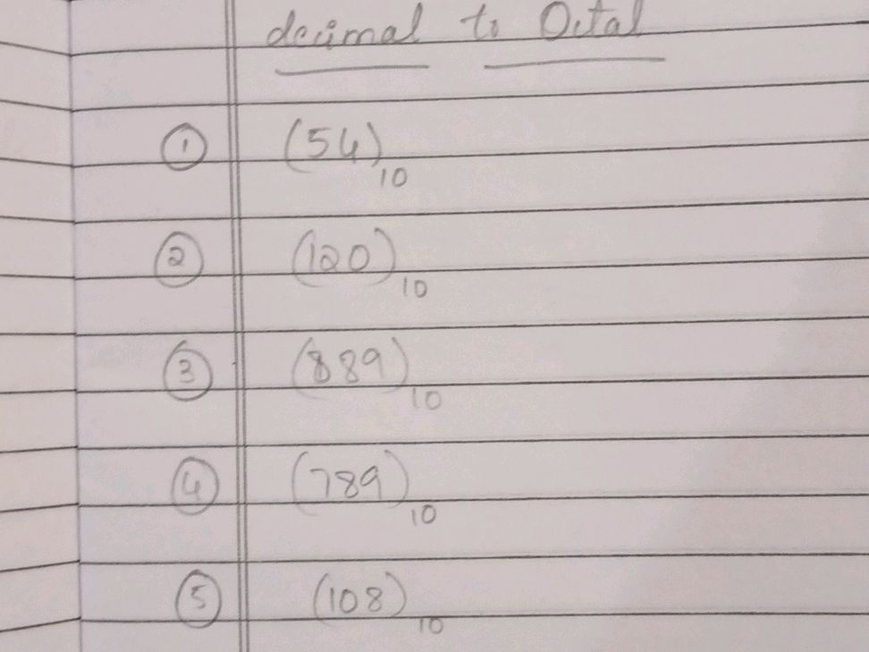 Convert the following decimal numbers to | StudyX