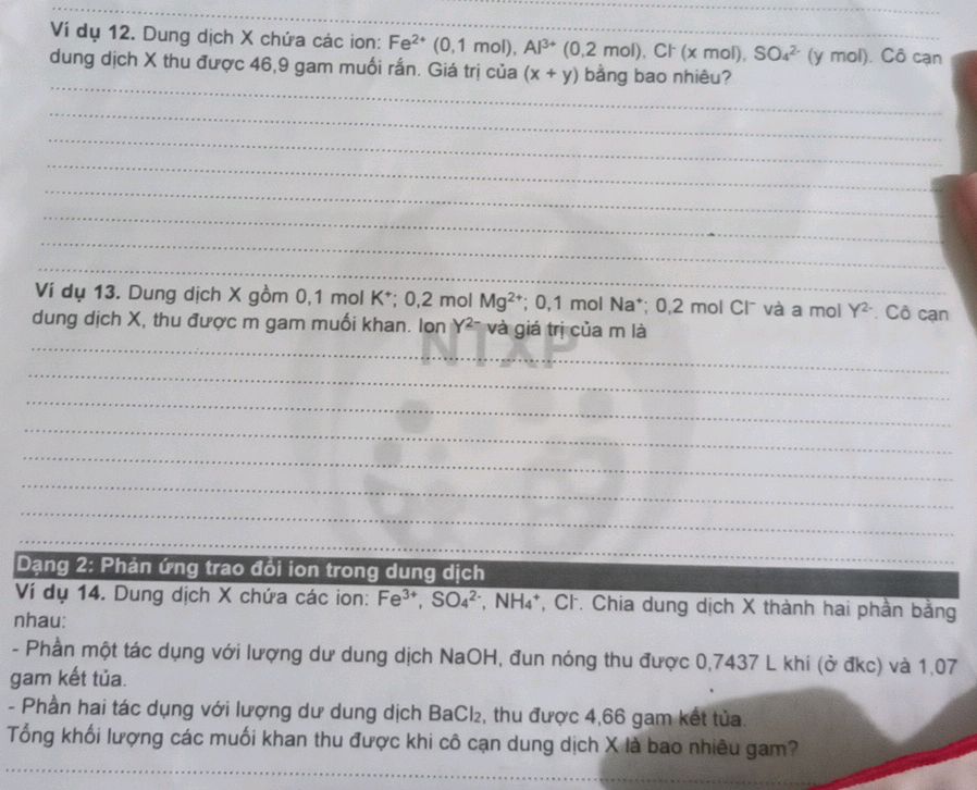 Ví dụ 12. Dung dịch X chứa các ion: Fe2+ | StudyX