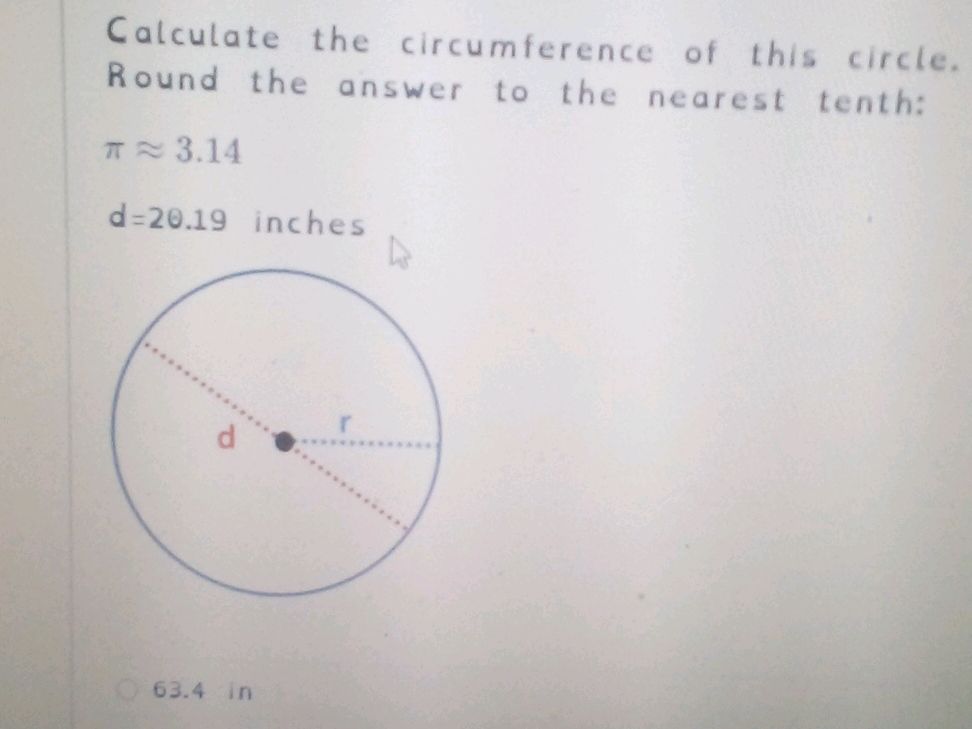 Calculate the circumference of this circle. | StudyX