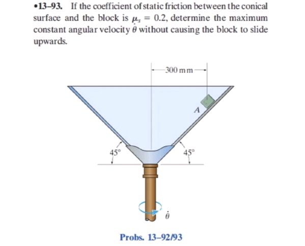 13-93. If the coefficient of static friction | StudyX