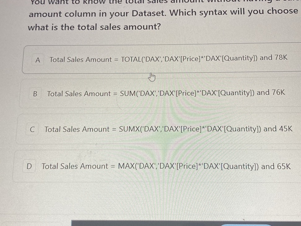 You want to know the total sales amount