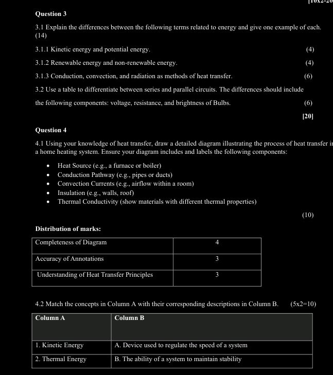 Question 3 3.1 Explain the differences | StudyX