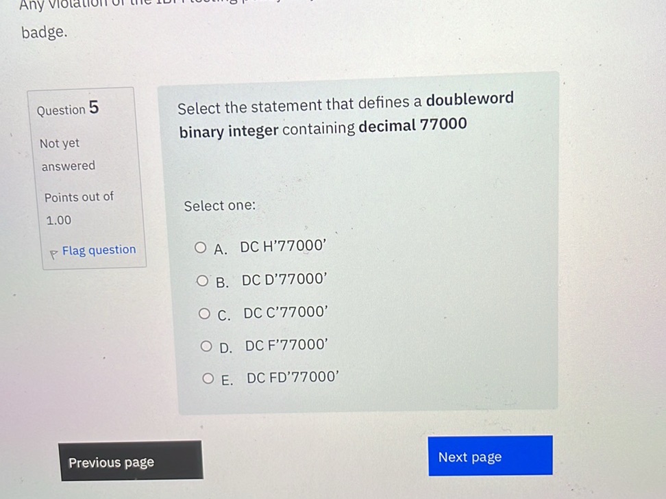 Select the statement that defines a | StudyX