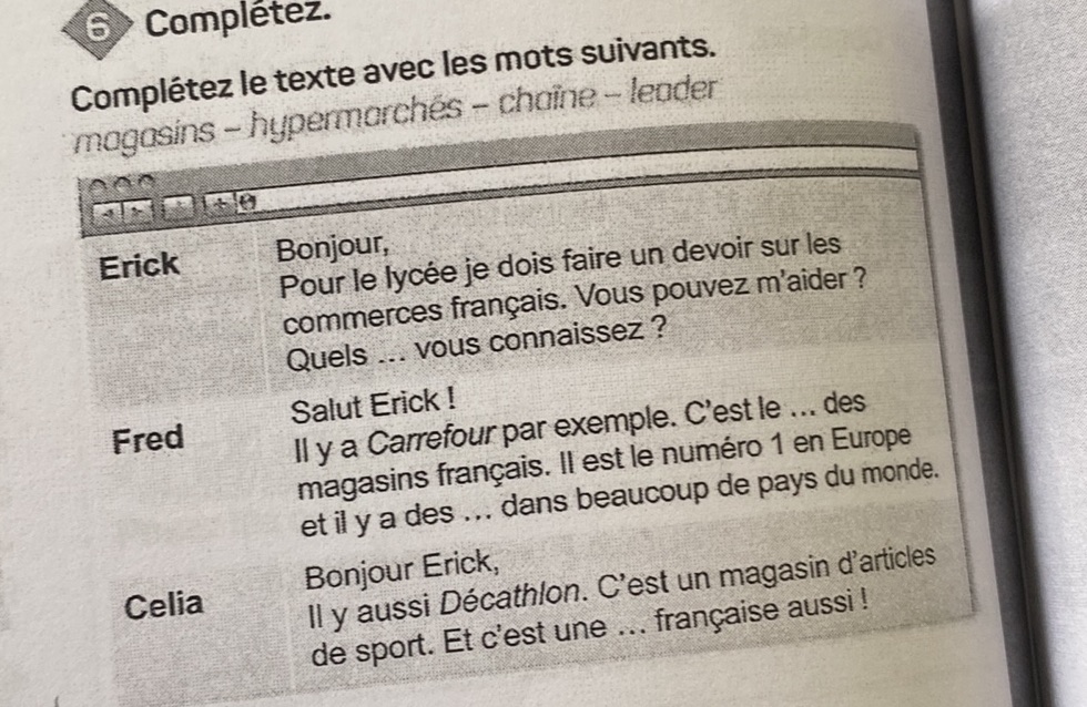 Complétez le texte avec les mots suivants. | StudyX