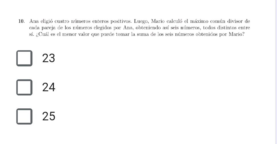 10. Ana eligió cuatro números enteros | StudyX
