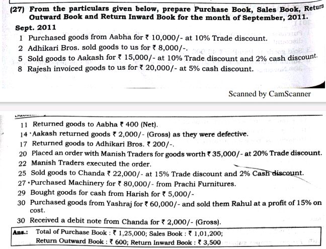 (27) From the particulars given below, | StudyX