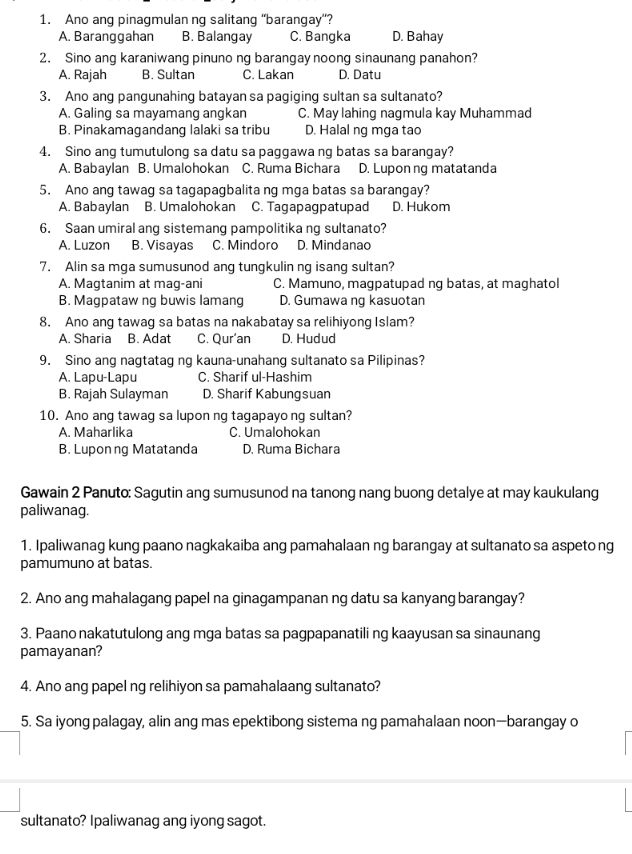 1. Ano ang pinagmulan ng salitang | StudyX