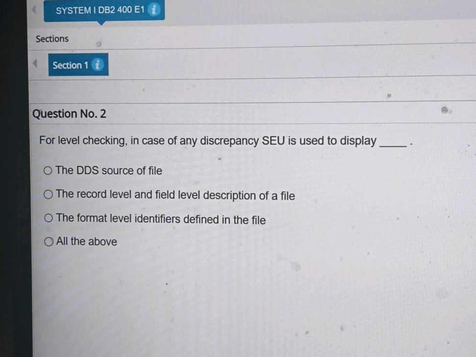 Question No. 2 For level checking, in case
