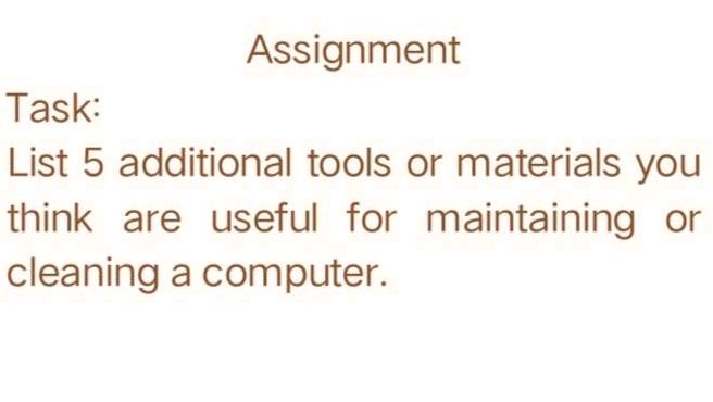 List 5 additional tools or materials you