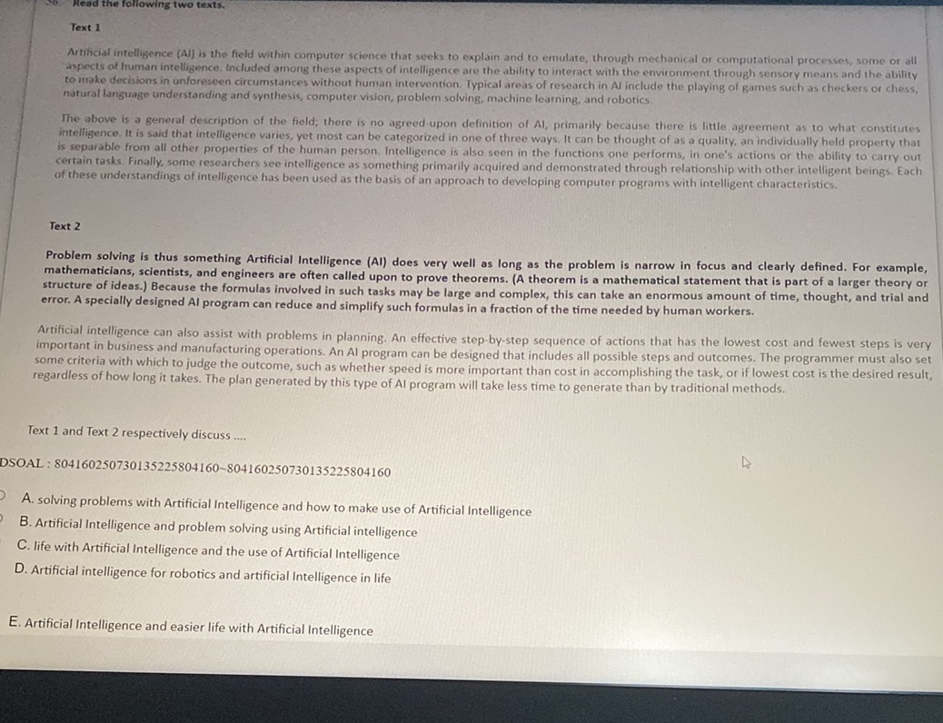 Text 1 and Text 2 respectively discuss .... | StudyX