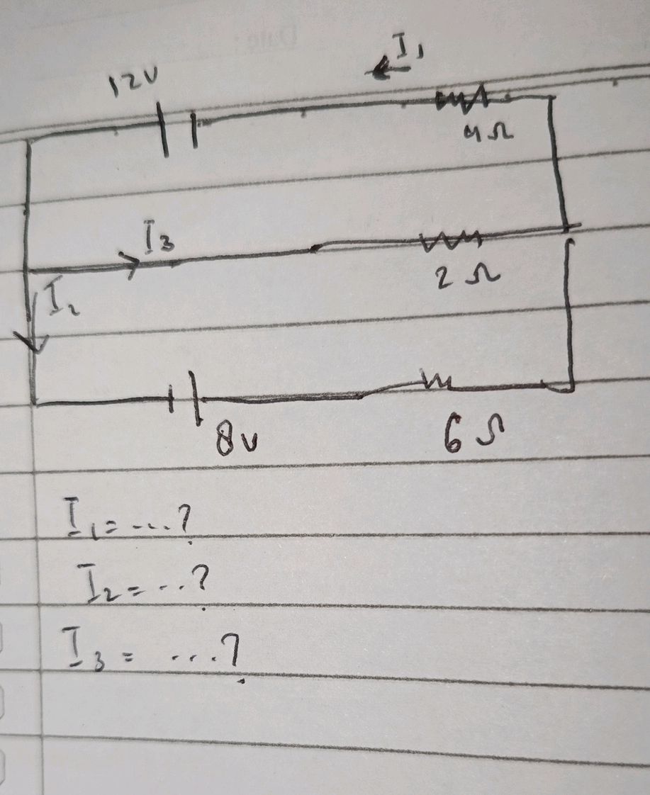 Calculate the currents in the circuit. $I_1 | StudyX