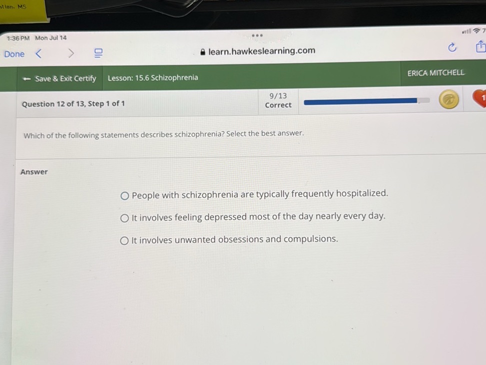 Which of the following statements describes | StudyX