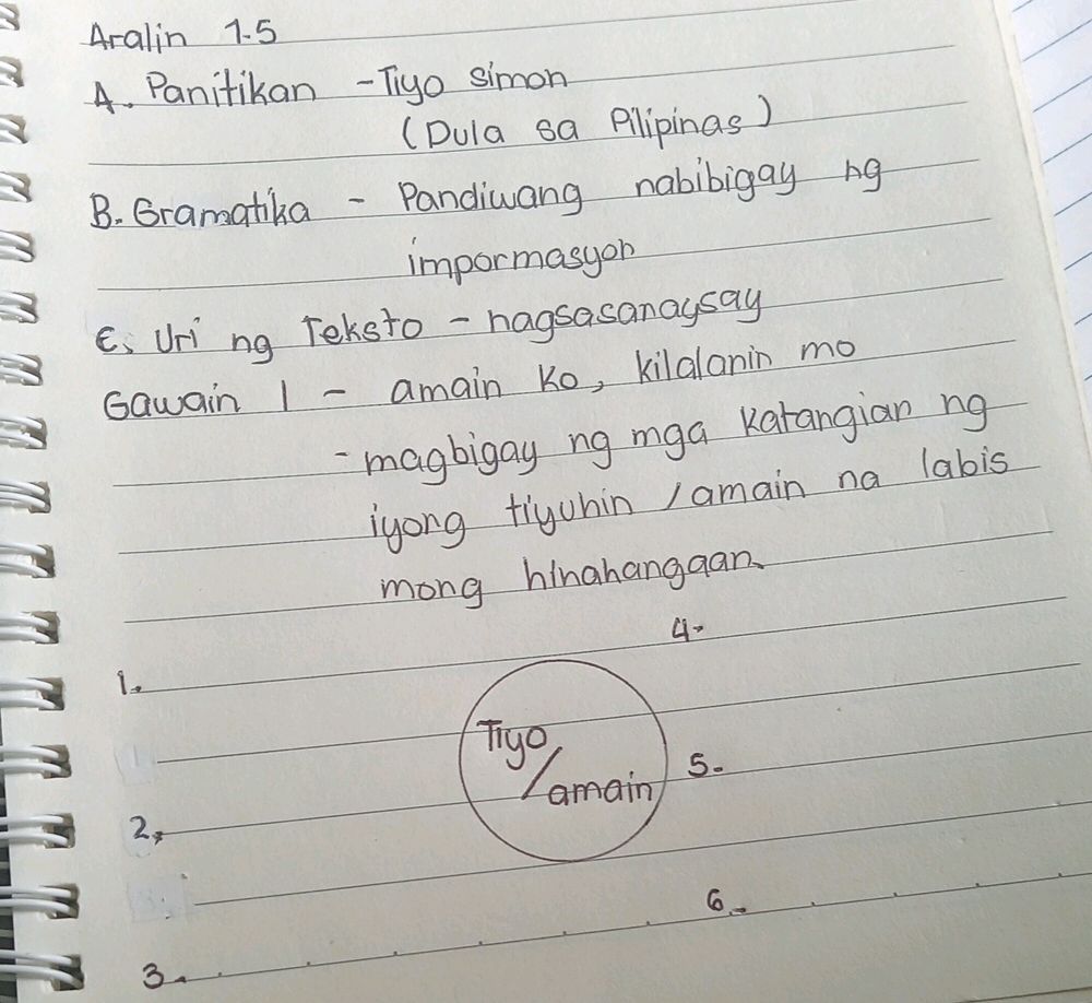 Gawain 1 - amain ko, kilalanin mo - magbigay | StudyX