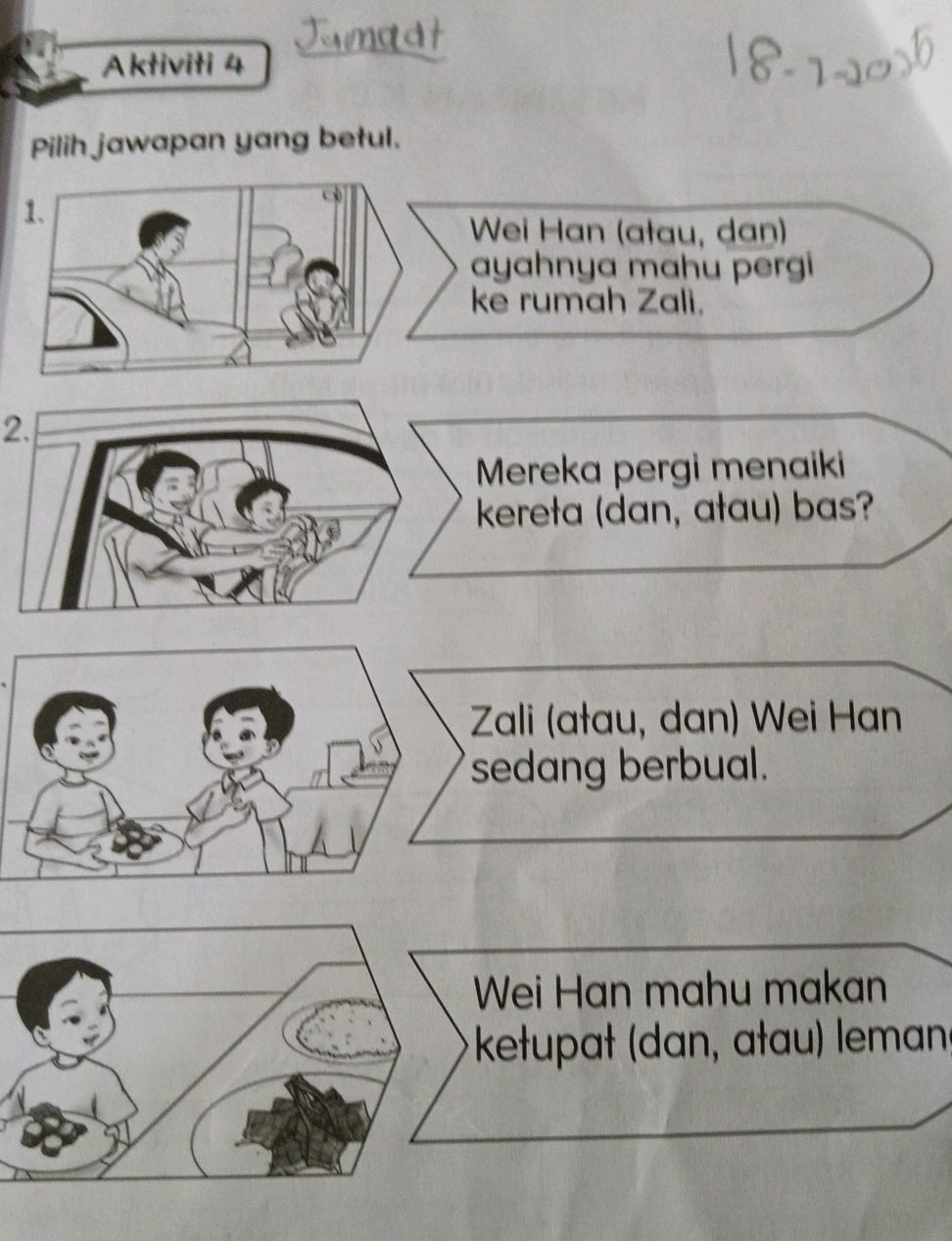 1. Wei Han (atau, dan) ayahnya mahu pergi ke | StudyX