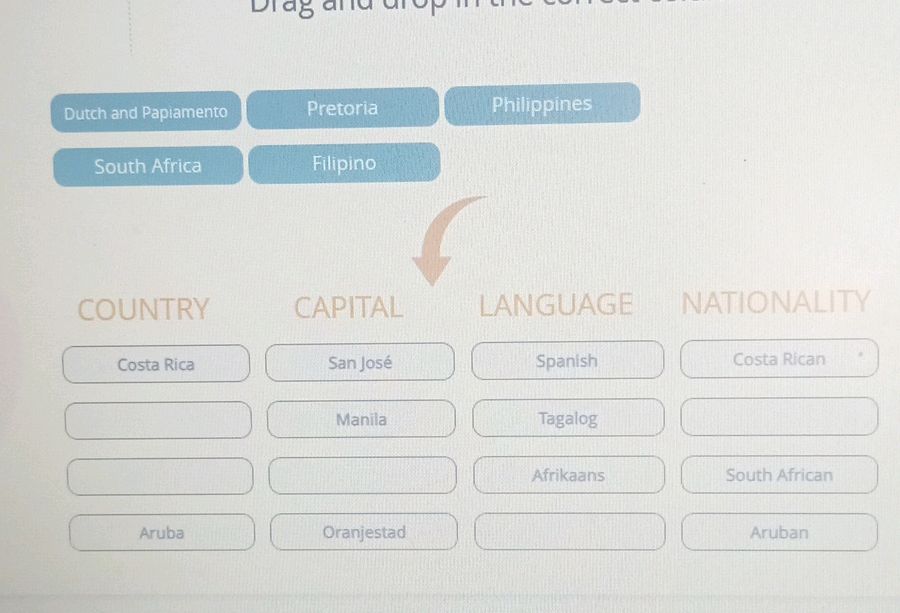 Drag and drop in the correct with: Dutch | StudyX