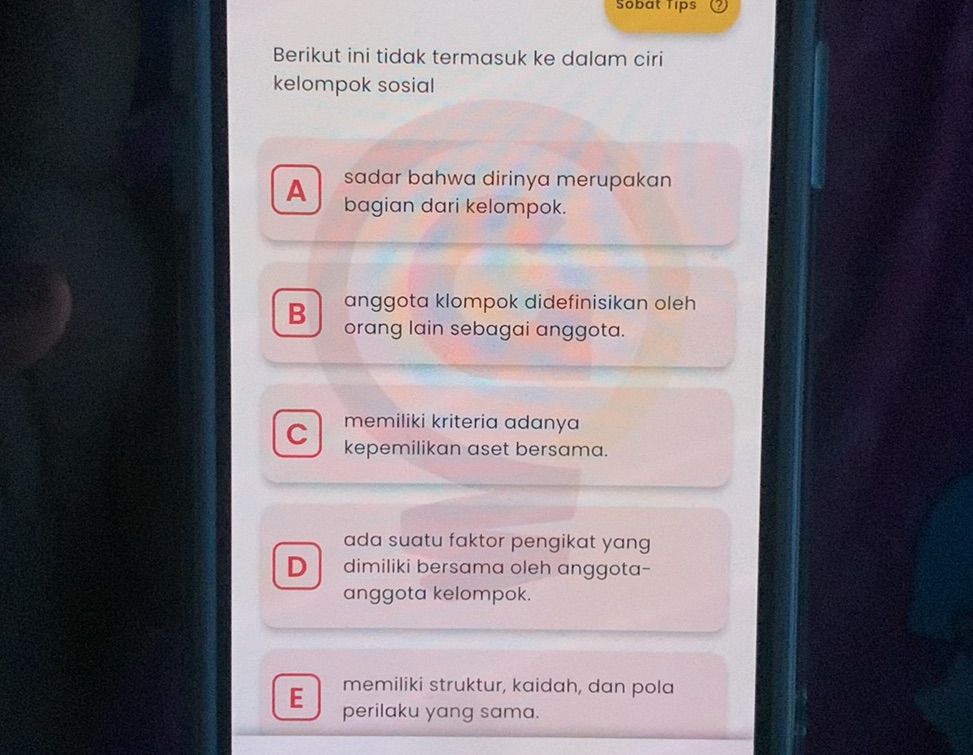 Berikut ini tidak termasuk ke dalam ciri | StudyX