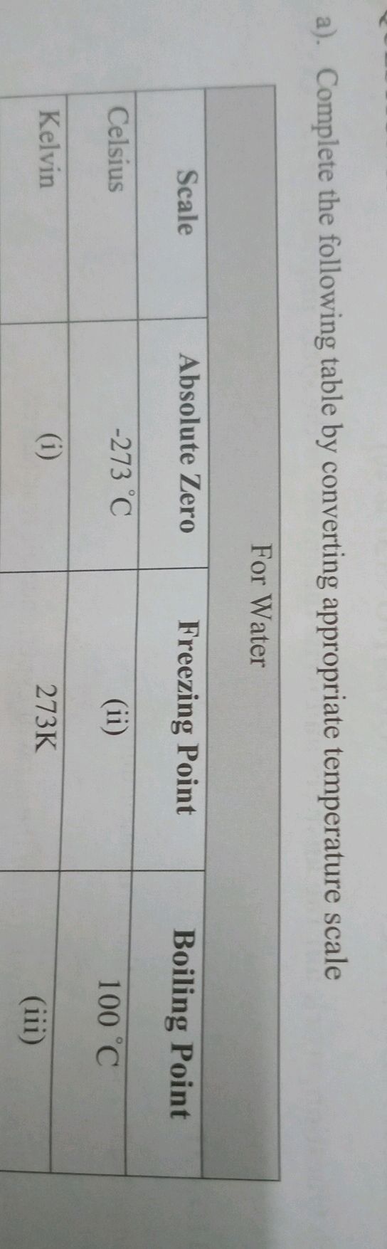 a). Complete the following table by | StudyX