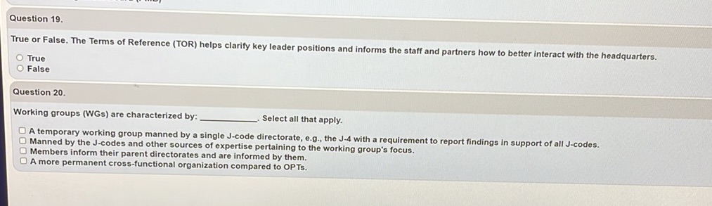 Question 19. True or False. The Terms of | StudyX